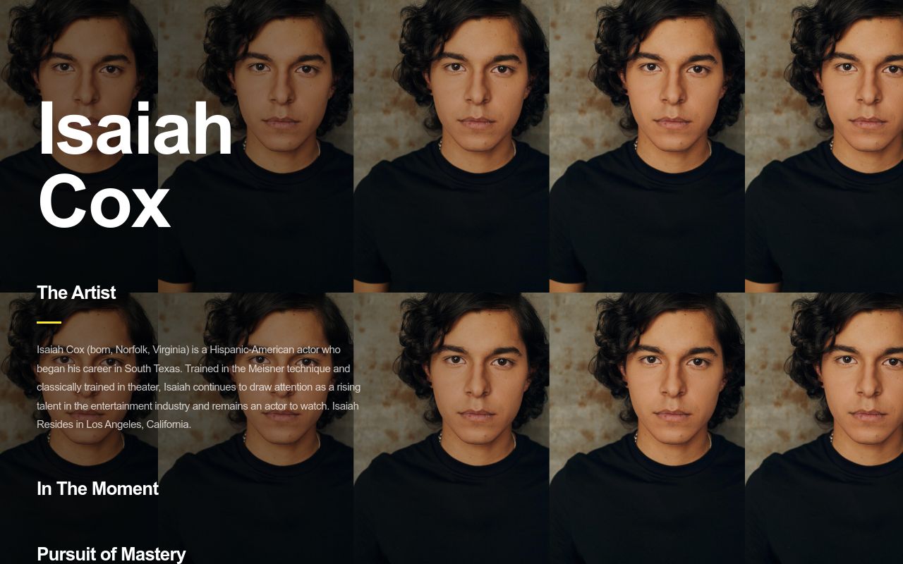 Isaiah Cox – Actor and Performer